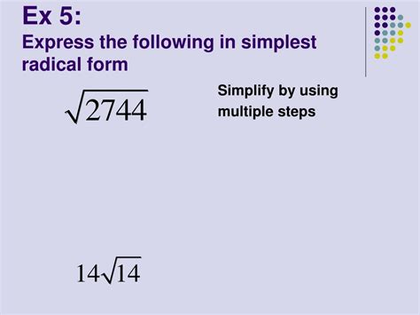 Ppt Aim How Do We Simplify Radical Expressions Powerpoint