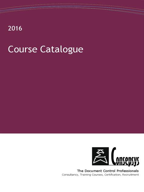 2016 Consepsys Course Catalogue Pdf Professional Certification Test Assessment