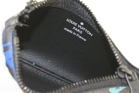 Louis Vuitton Black Monogram Eclipse Graffiti Key Pouch Pochette Cles