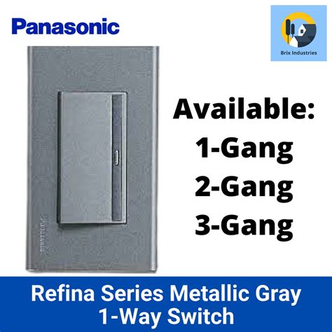 Panasonic Metallic Gray Refina Series 1 Way Switch Set 1 2 Or 3 Gang Modern Switch Brix