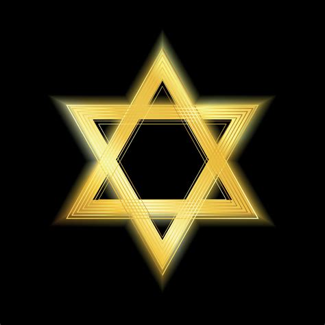 Star Of David Gold Color Illustration Jewish Symbolism Icon The Star