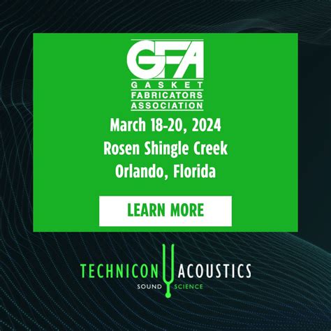 Technicon Acoustics On Linkedin Technicon Is Excited To Be Attending This Years Gasketing