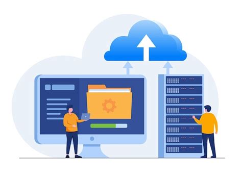 Premium Vector Data Server Web Concept Storage Technology Database Template Of People Scene