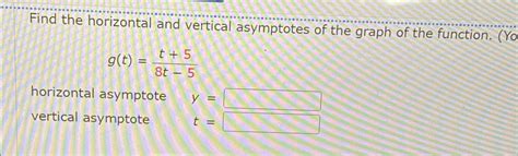 Solved Find The Horizontal And Vertical Asymptotes Of The
