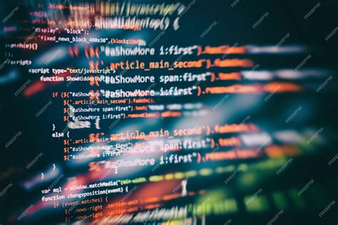 Premium Photo Css Javascript And Html Usage Monitor Closeup Of