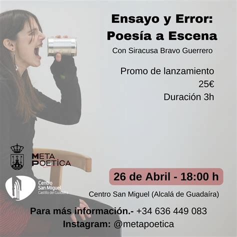 Ensayo Y Error Poesía A Escena Centro San Miguel