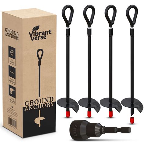 15 Ground Anchors Screw In 4pc Earth Anchors Ground Anchor Desertcart
