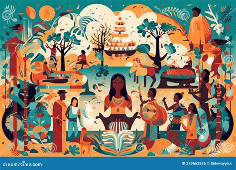 Preservation Of Indigenous Cultures Generative Ai Stock Illustration