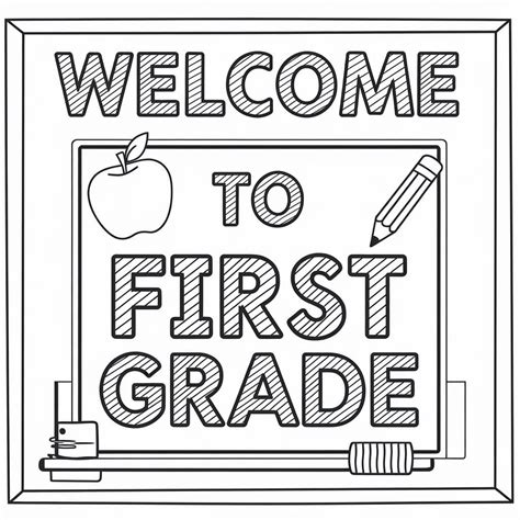 Welcome To First Grade Coloring Pages Coloringlib