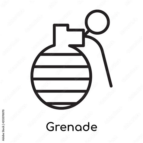 Grenade Icon Vector Sign And Symbol Isolated On White Background