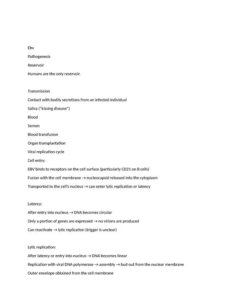 Ebv Its Easy To Learn Ebv Pathogenesis Reservoir Humans Are The