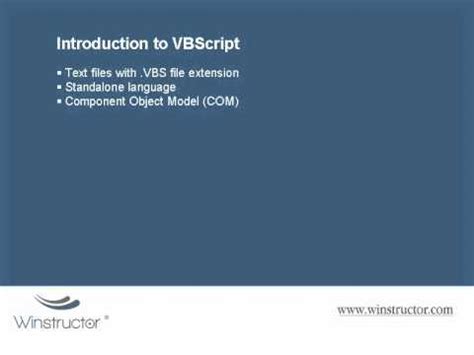 VBScript Introduction To VBScript YouTube