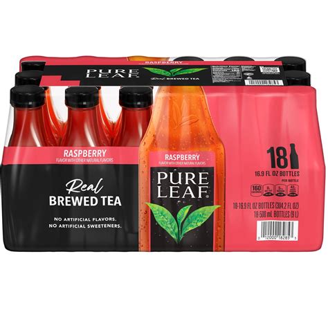 Pure Leaf Real Brewed Tea Raspberry Pack 169 Fl Oz 18 Pk