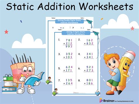 10 Static Addition Worksheets Free Printable 10 Static Addition Worksheets Free Printable