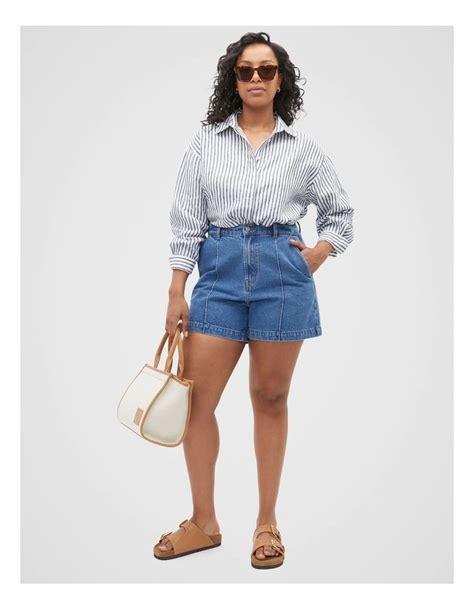 Seed Heritage Denim Pintuck Short In Sea Blue Wash Myer