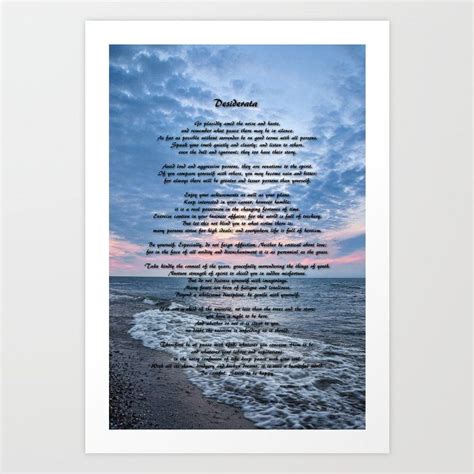 desiderata wisdom art print art prints print society6 art