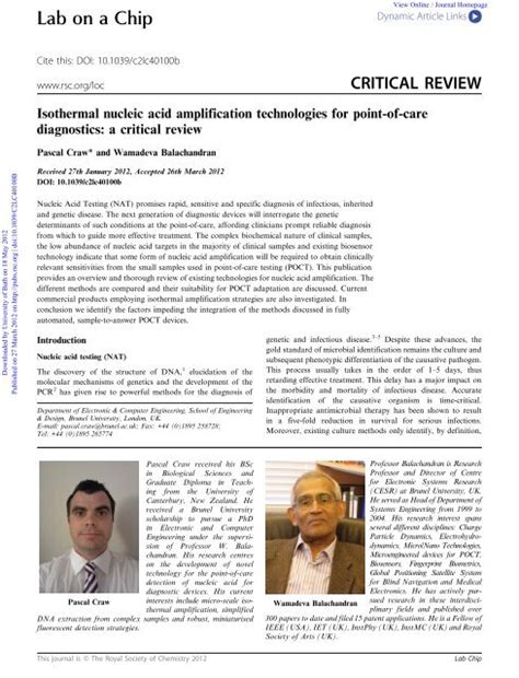 Isothermal Nucleic Acid Amplification Technologies For Optigene