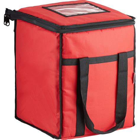 Choice Customizable Insulated Food Delivery Bag Red Nylon 13 X 13 X