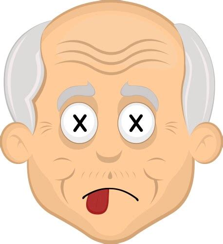 Face Old Man Grandfather Embarrassed Expression Vector Image