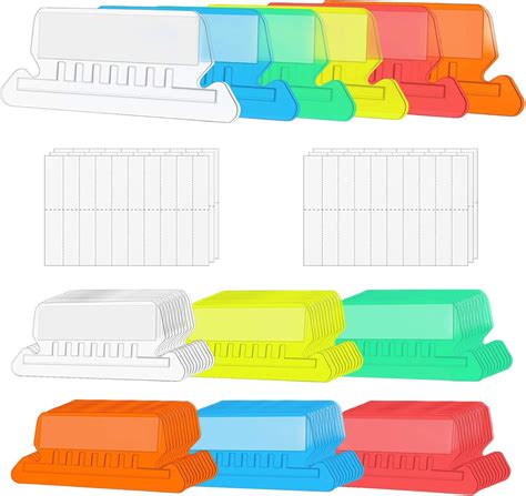 Moguri Pack Of 60 File Folder Tabs Insertable Plastic Tabs Hanging Folder Tabs Plastic Folder