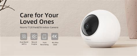 Noorio T120 Ptz Indoor Camera Dual Band Wi Fi 6 5k Hd Plug In 247