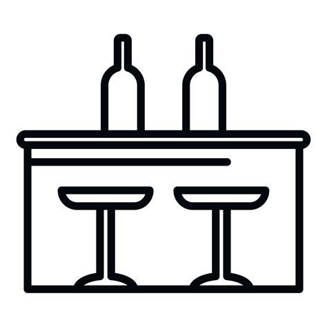 Cocktail Bar Counter Icon Outline Vector Cafe Table 17325971 Vector Art At Vecteezy