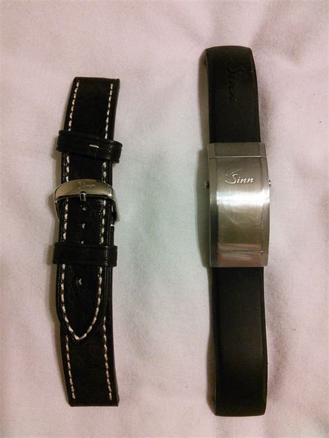 Fs Sinn 20mm Dark Brown Light Stitch Leather And Silicone Black Rubber