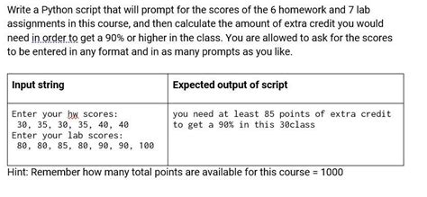 Solved Write A Python Script That Will Prompt For The Scores