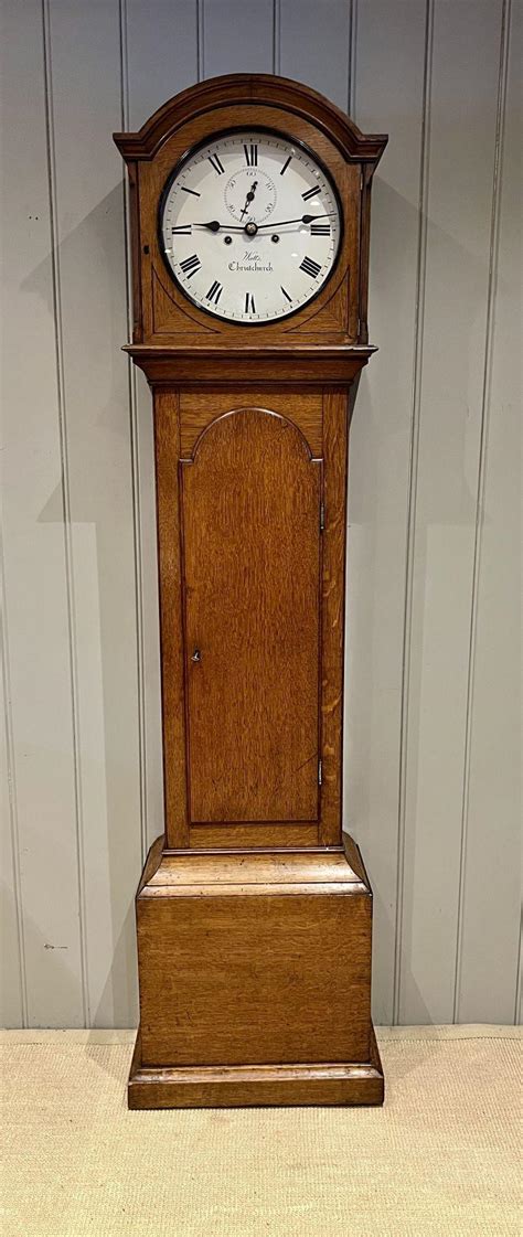 Small Proportioned Golden Oak Longcase Clock 376984 La412812
