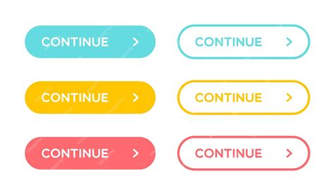 Premium Vector Vector Set Of Continue Buttons
