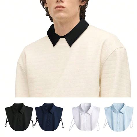 4 Pcs1 Pc Fake Collar Detachable Collar For Men Shirts Collar Dickey