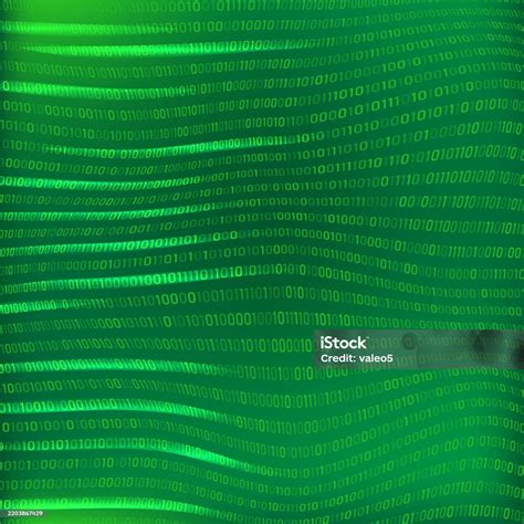 Vector Digital Data Technology Concept Green Binary Data Software