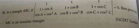 31 In A Triangle A B C Left Begin Array C C 1 Cos B