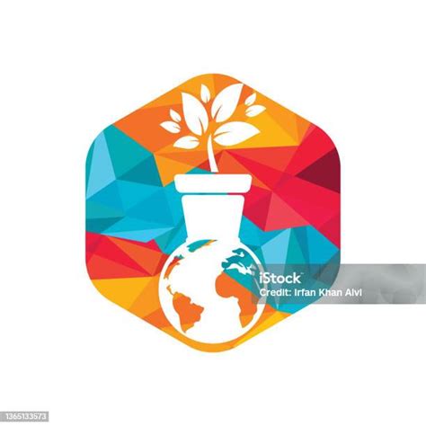 세계 자연 에코 로고 템플릿 글로브 와 화분 아이콘 벡터 디자인 0명에 대한 스톡 벡터 아트 및 기타 이미지 0명 개념 개념과 주제 Istock