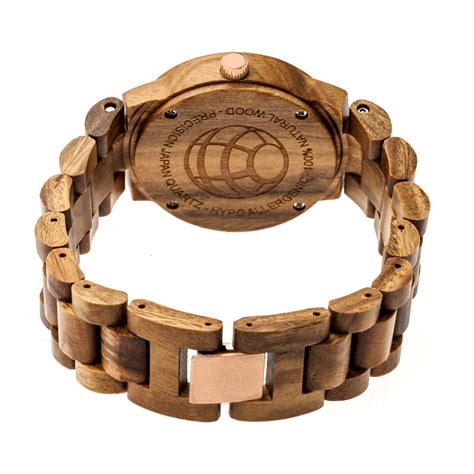 Earth Wood Biscayne Unisex Watch Brown Band Brown Case Ethew4205