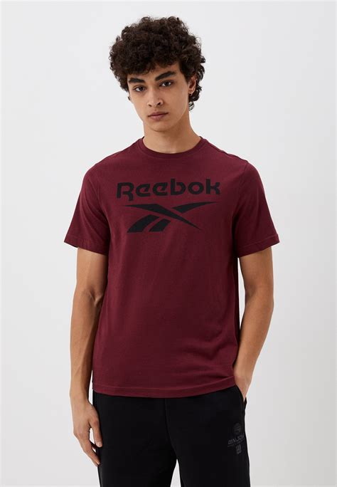 Футболка Reebok REEBOK IDENTITY STACKED LOGO T-SHIRT, цвет: бордовый ...
