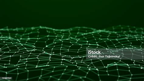 디지털 배경입니다 연결된 점과 선이 있는 추상 웨이브 네트워크 연결 구조 3d 렌더링 0명에 대한 스톡 사진 및 기타 이미지