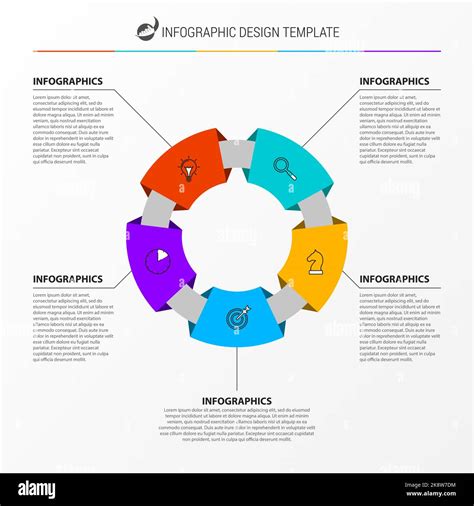 Modèle De Conception Graphique Concept Créatif En 5 étapes Peut être Utilisé Pour La Mise En