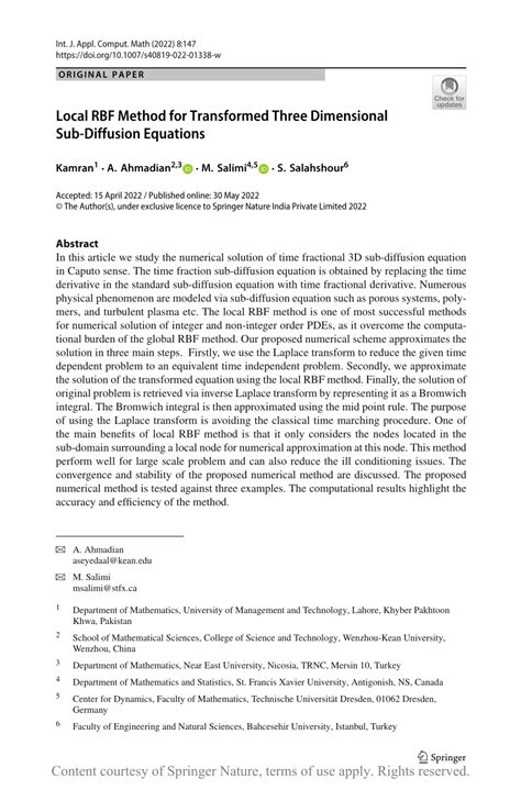 local rbf method for transformed three dimensional sub diffusion