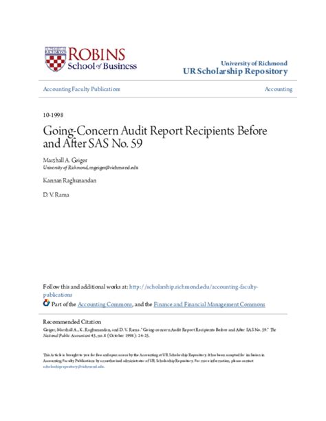 Pdf Going Concern Audit Report Recipients Before And After Sas No 59