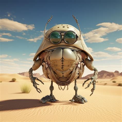 Premium Photo A Short Man Shaped Like Alian Beetle Bug With Suit