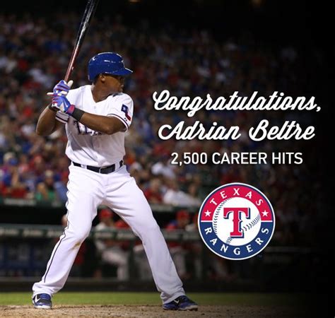 Congratulations Adrian Beltre Texas Rangers Baseball Texas Sports