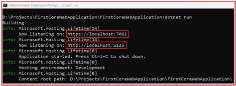 kestrel web server in asp core application dot net tutorials