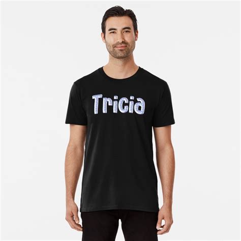 Blue Love Tricia Name Label Black Sticker For Sale By Normadworld