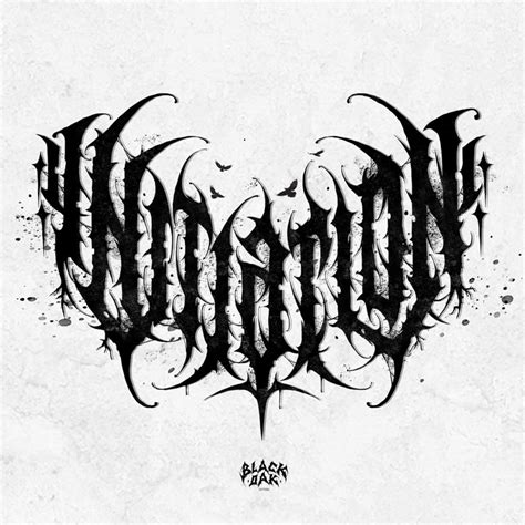 Gothic Typography Metal Font Tattoo Design For Grindcore Enthusiasts