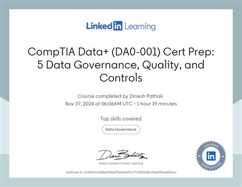 Certificateofcompletion Comptia Data Da0001 Cert Prep 5 Data