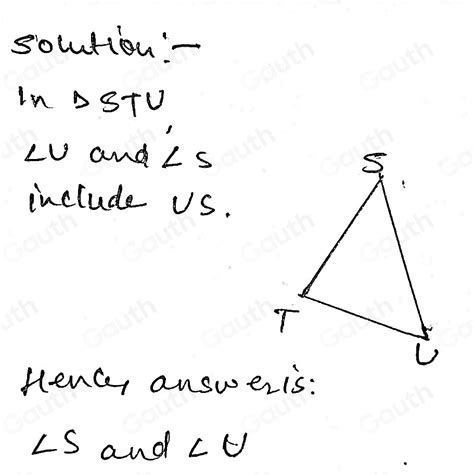 Solved 3 In Stu Which Angles Include Overline Us ∠ S And ∠ T ∠ T