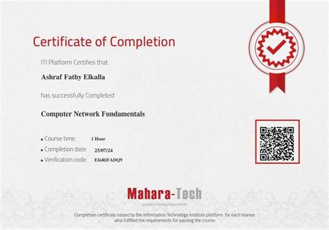 Completed Computer Network Fundamentals Course Ashraf Elkalla Posted