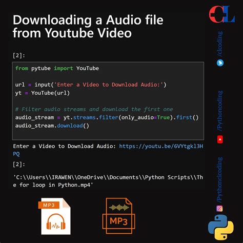 Python - Downloading a Audio file from Youtube Video | Facebook