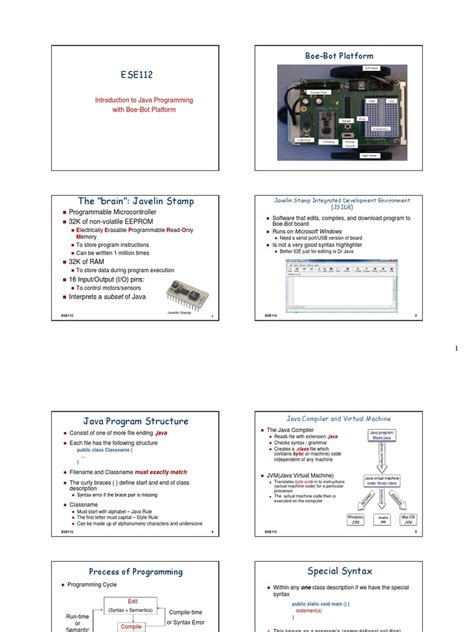 Introduction To Java Programming With Boe Bot Platform Pdf Data